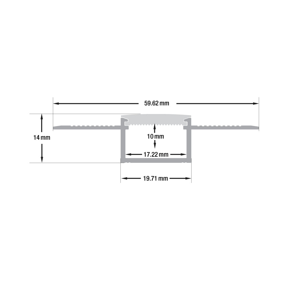 VBD-CH-D12-2 Drywall(Plaster-In) Deep Recessed LED Channel – Gekpower-Canada